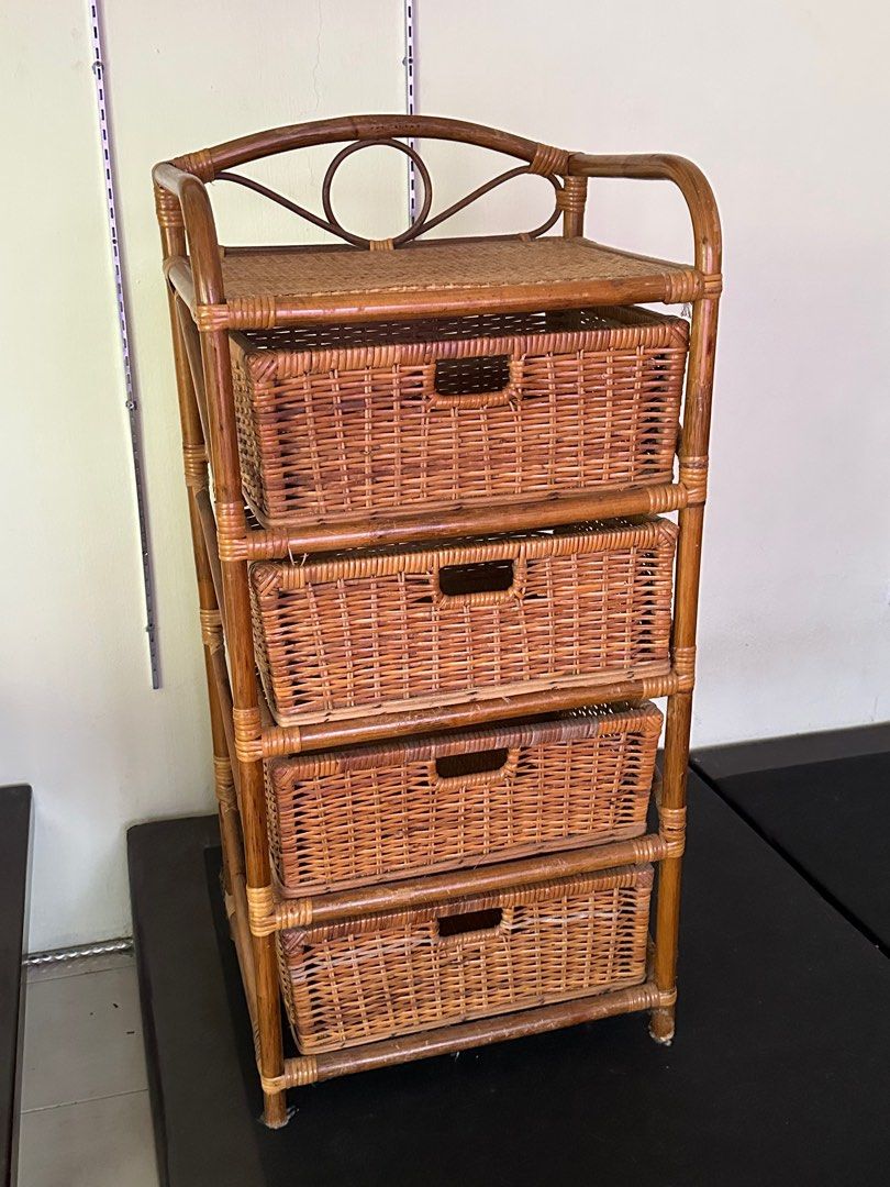 Rattan drawer / cabinet, Furniture & Home Living, Furniture, Shelves ...