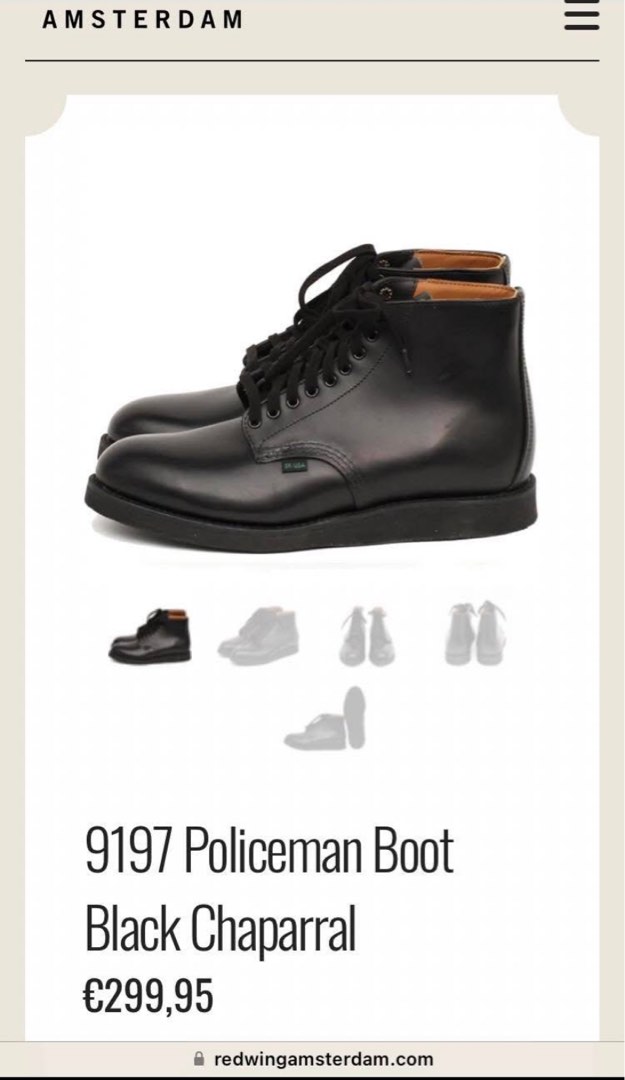 Red Wing Postman 9197 (Policeman Boot) Black Chaparral (Rare/Limited ...