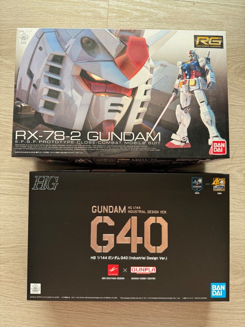 RG 1/144 RX-78-2 GUNDAM & HG 1/144 GUNDAM G40 (INDUSTRIAL DESIGN VER.), Hobbies & Toys, Toys ...
