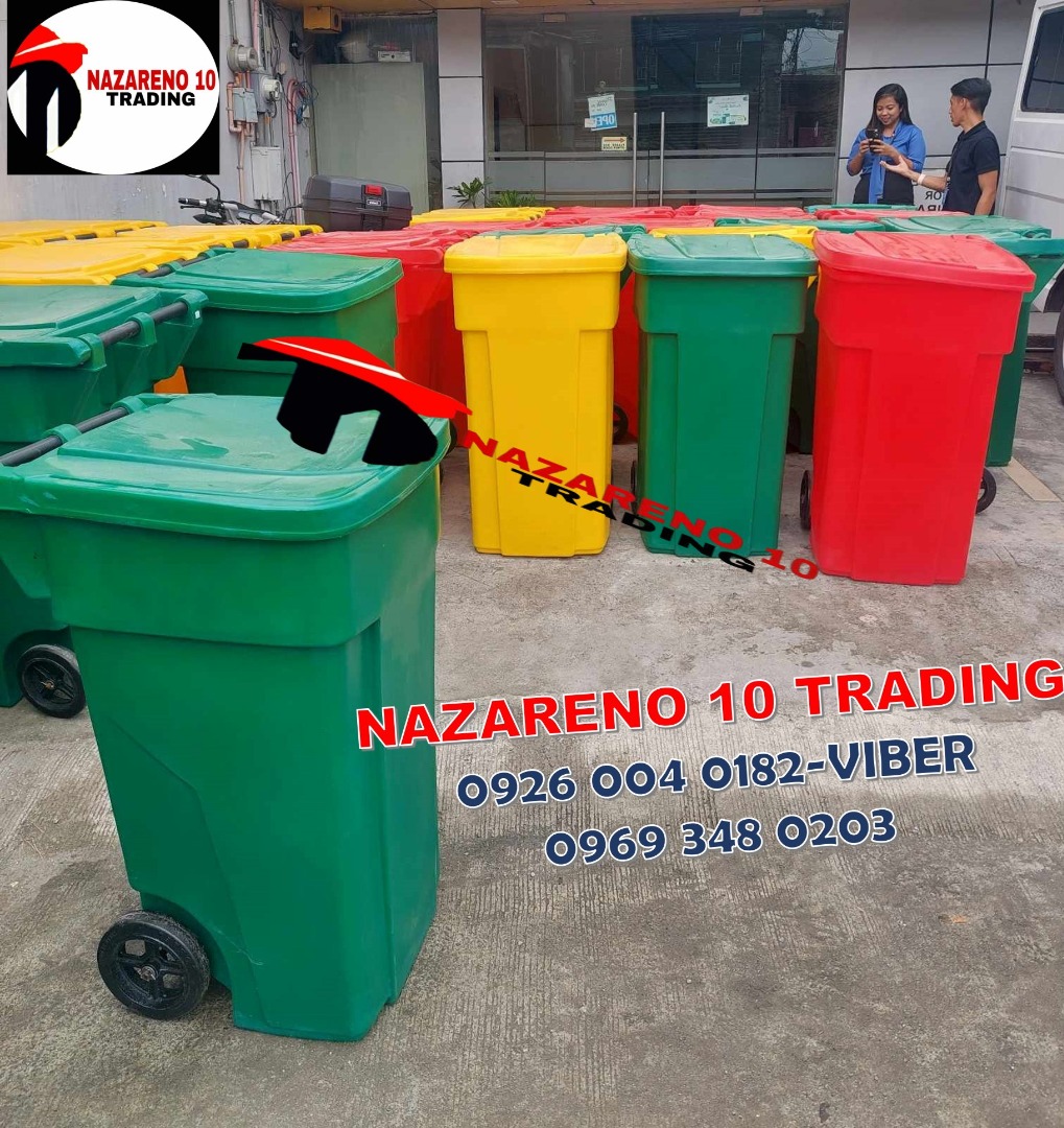 ROLLING TRASH BIN WITH WHEELS COVER, Furniture & Home Living, Cleaning ...