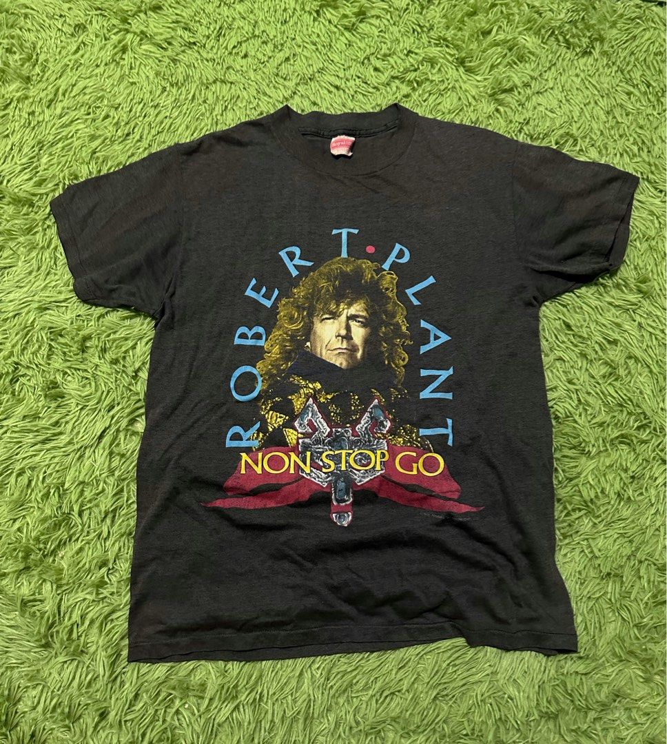 Vintage 80s Robert plant, Men's Fashion, Tops & Sets, Tshirts & Polo Shirts on Carousell