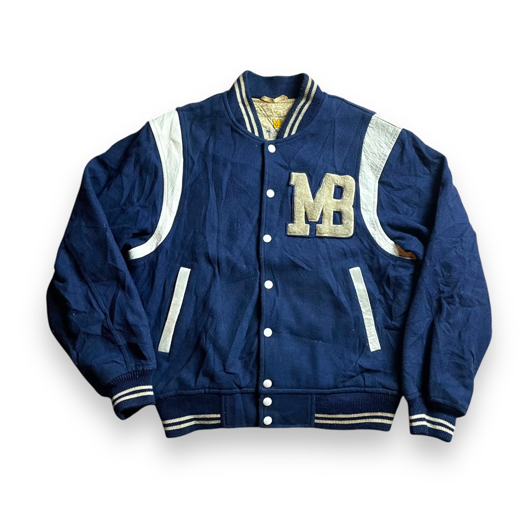 VINTAGE MACBETH WOOL + LEATHER VARSITY JACKET, Men's Fashion, Coats ...