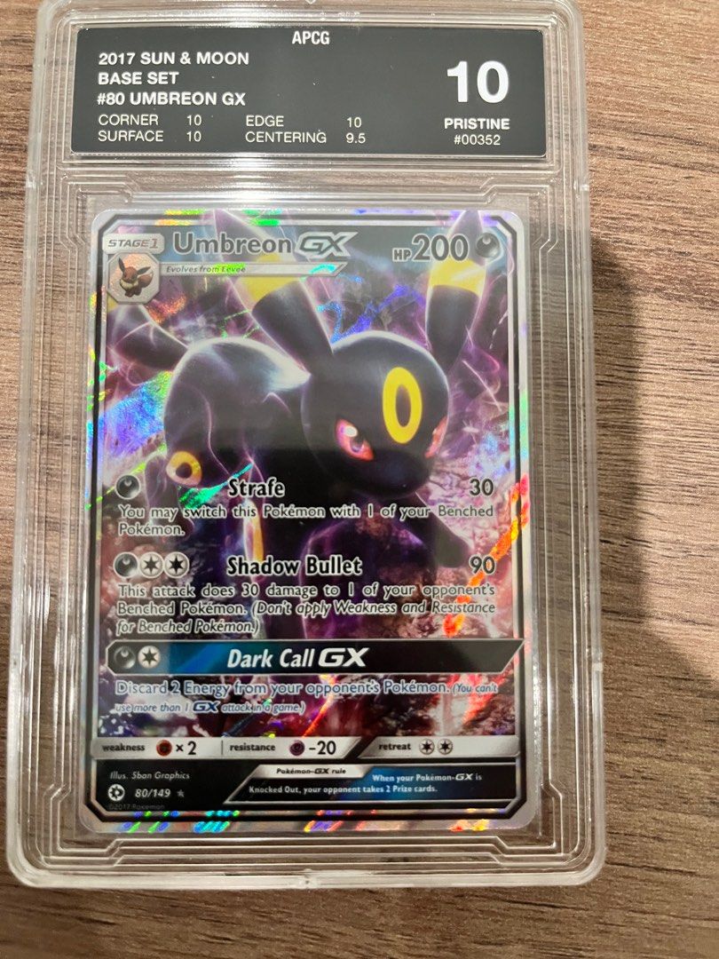 2017 sun and moon base set umbreon gx pristine 10 APCG, Hobbies & Toys ...
