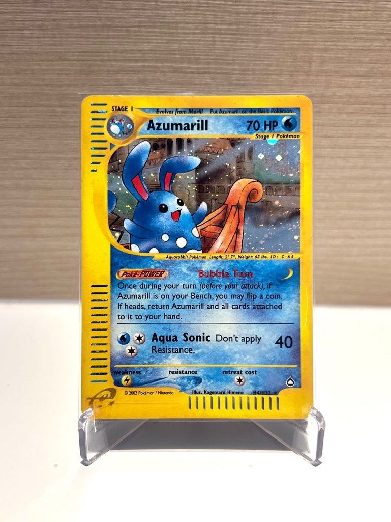 Azumarill H4/H32 Aquapolis Holo Rare Vintage Pokemon Card, Hobbies ...