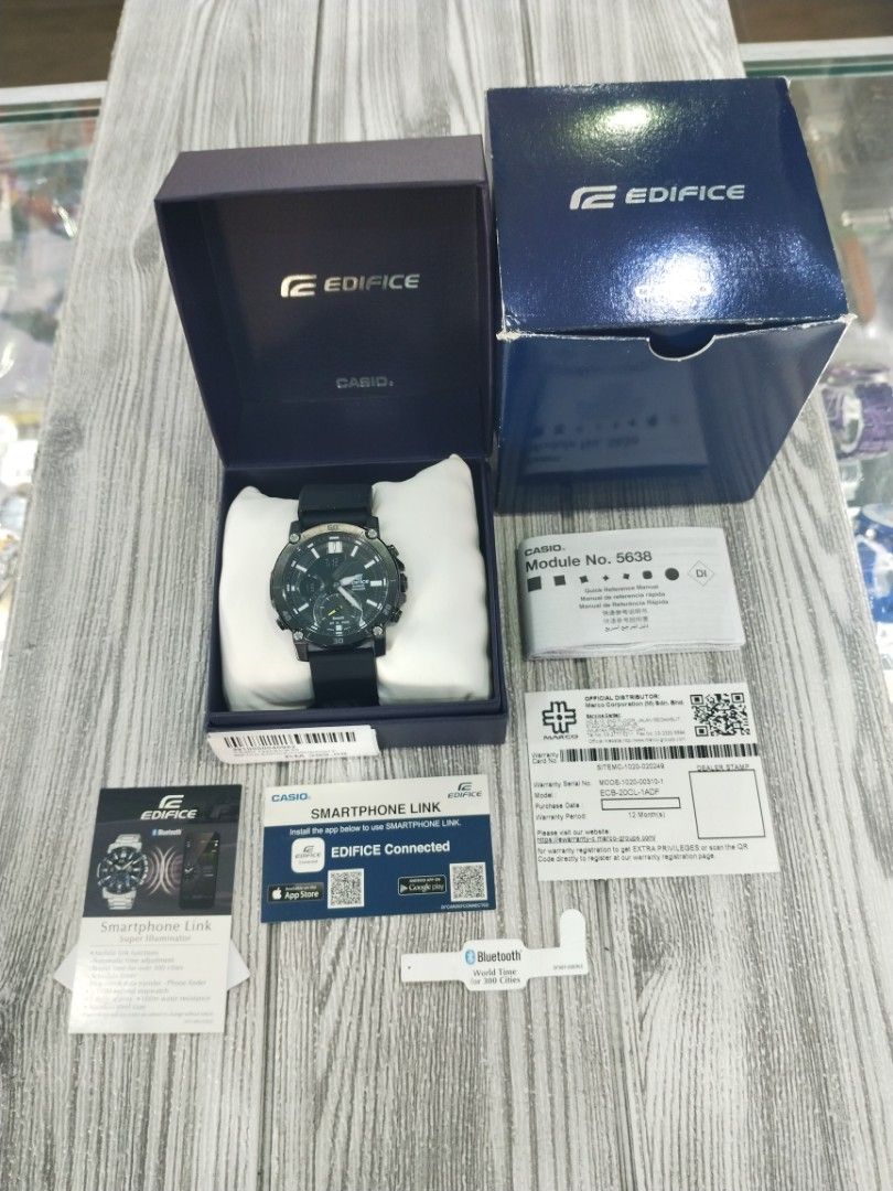 CASIO EDIFICE ECB-20 WATCH, Men's Fashion, Watches & Accessories ...