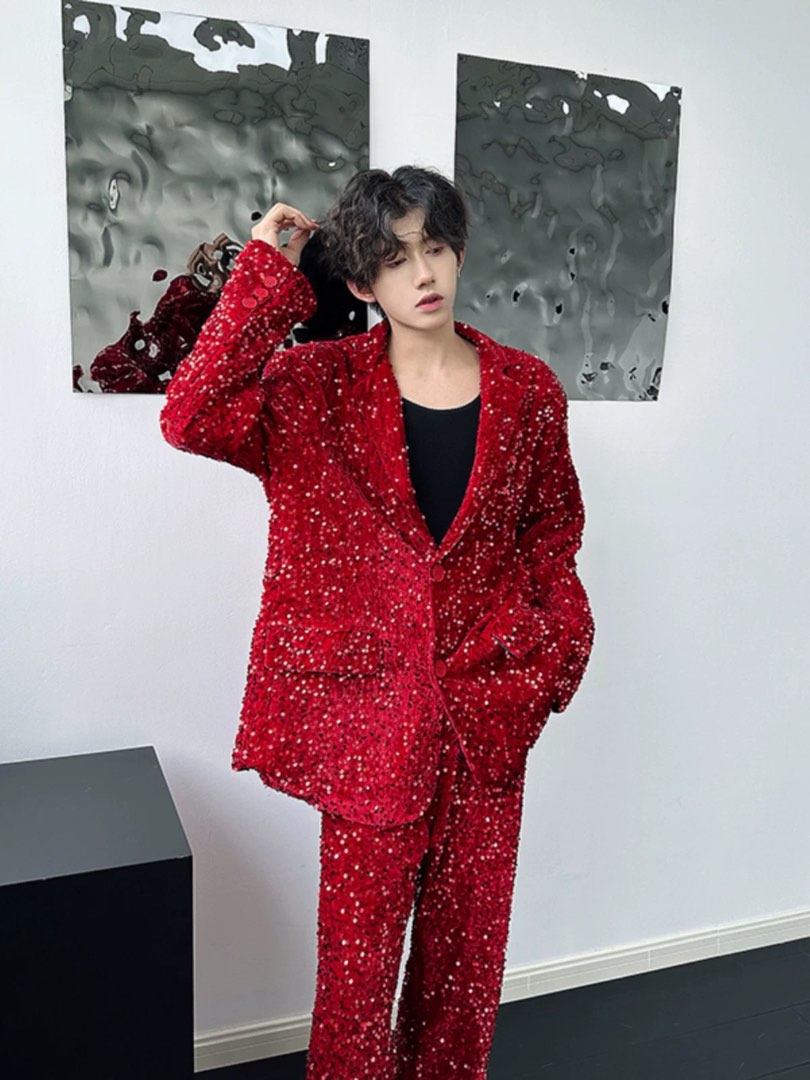 Christmas Party Slack Blazer Men Nightclub Coat, Men's Fashion, Coats ...