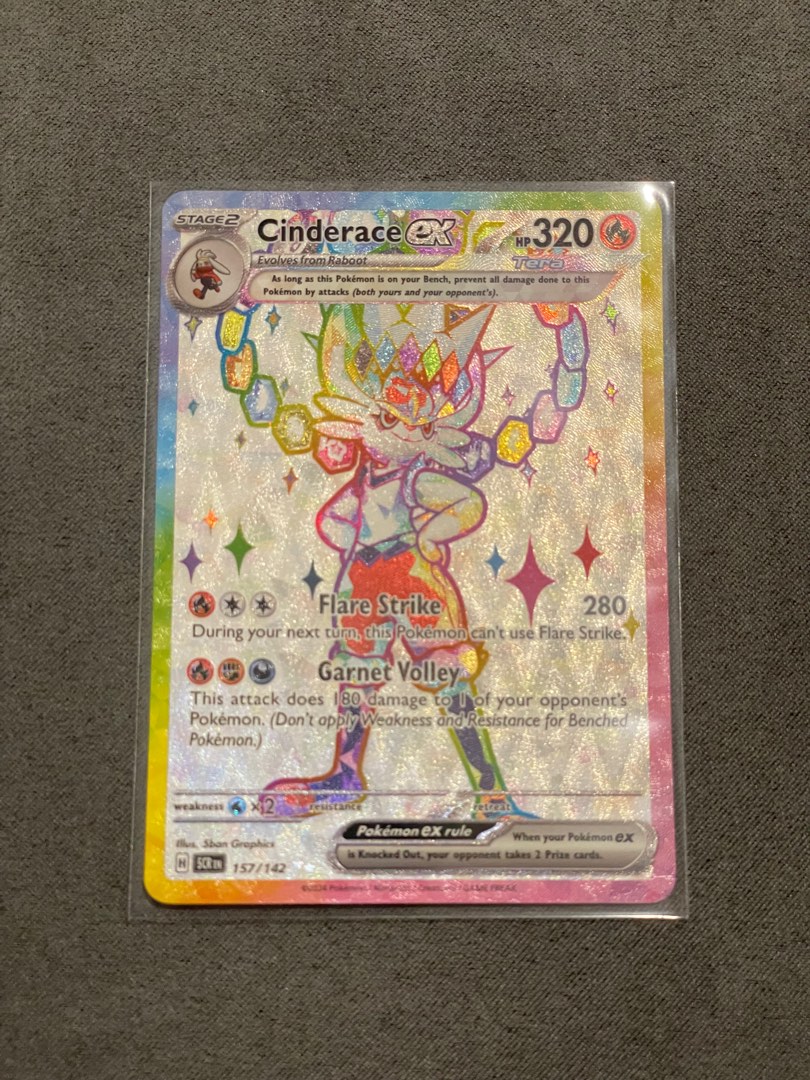 Cinderace EX Full Art (157/142) - Pokemon Stellar Crown (SCR), Hobbies ...