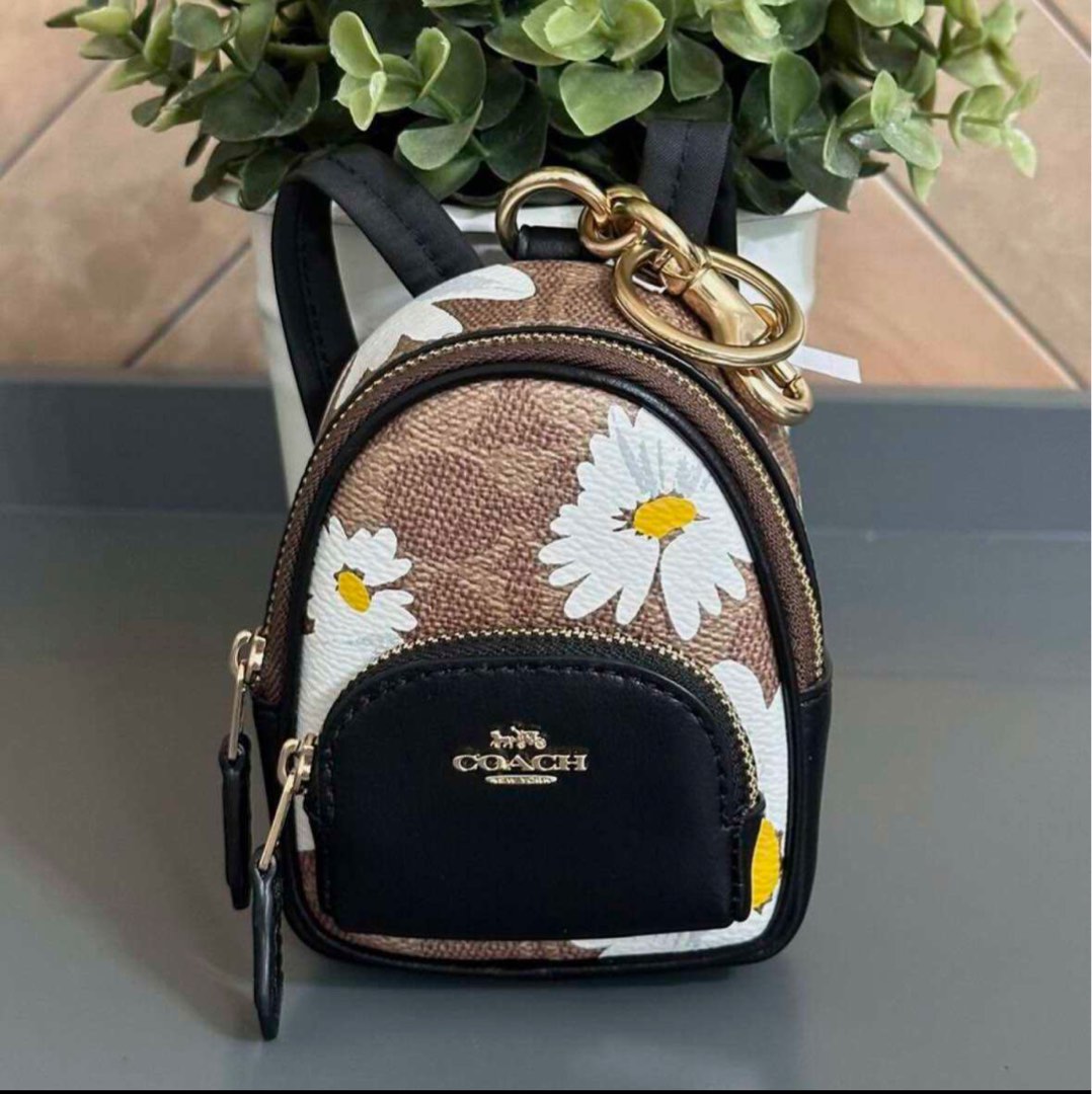 IN STOCK: Coach Mini Court Backpack Bag Charm in Signature Canvas with ...