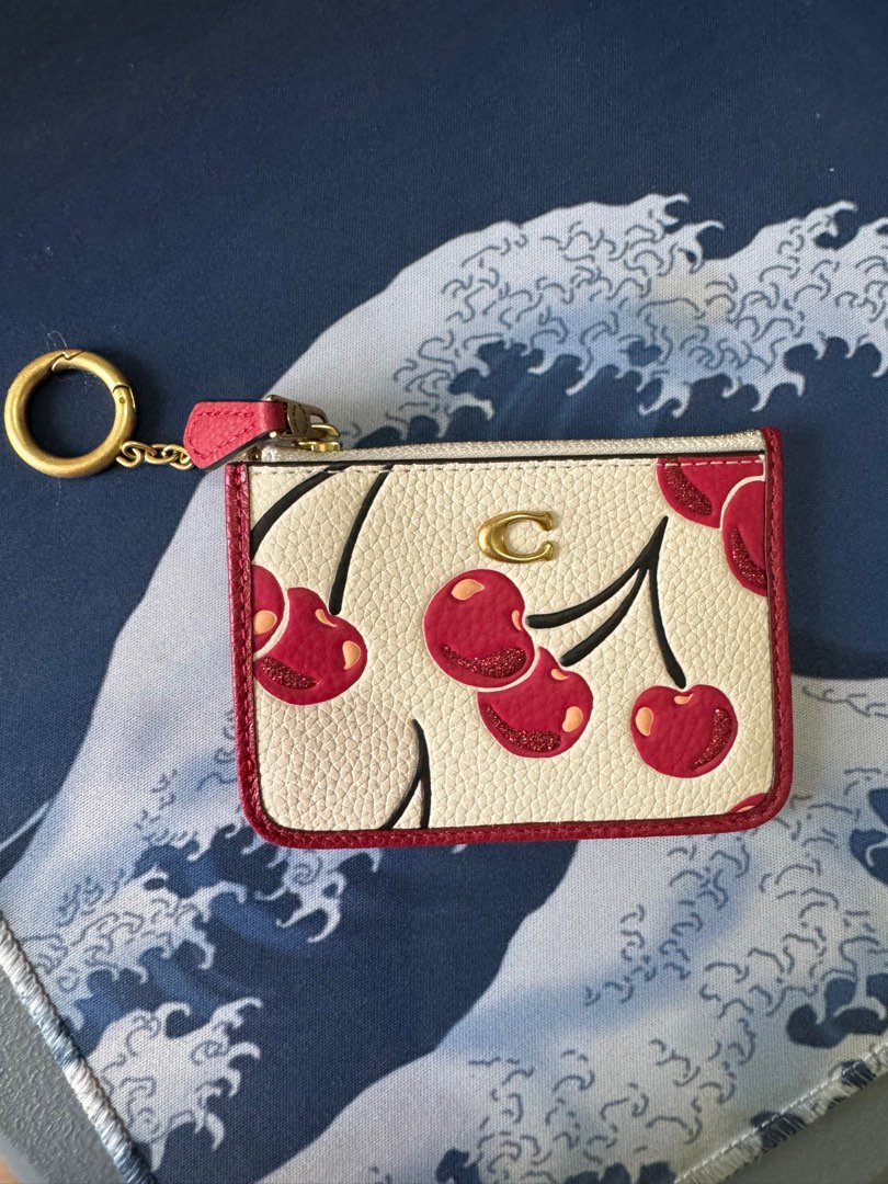 Coach Cherry Print Cardholder (Limited Edition), Luxury, Bags & Wallets ...