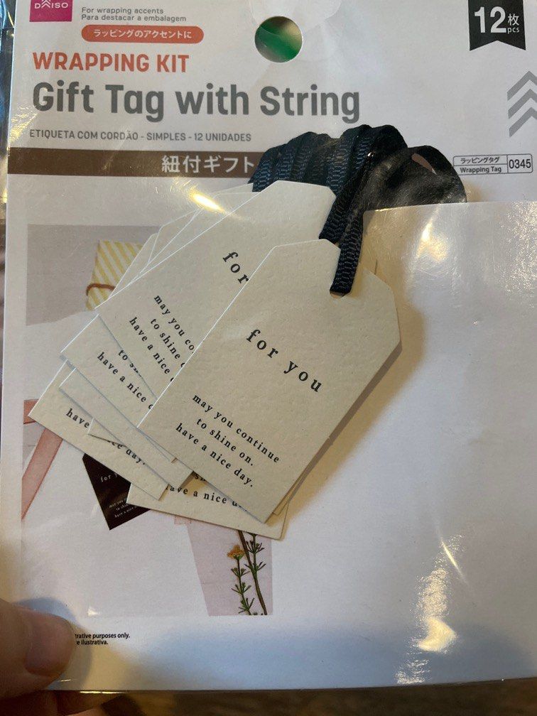 Daiso Wrapping Kit For You 12 pieces of Gift Tags [BRAND NEW], Hobbies ...