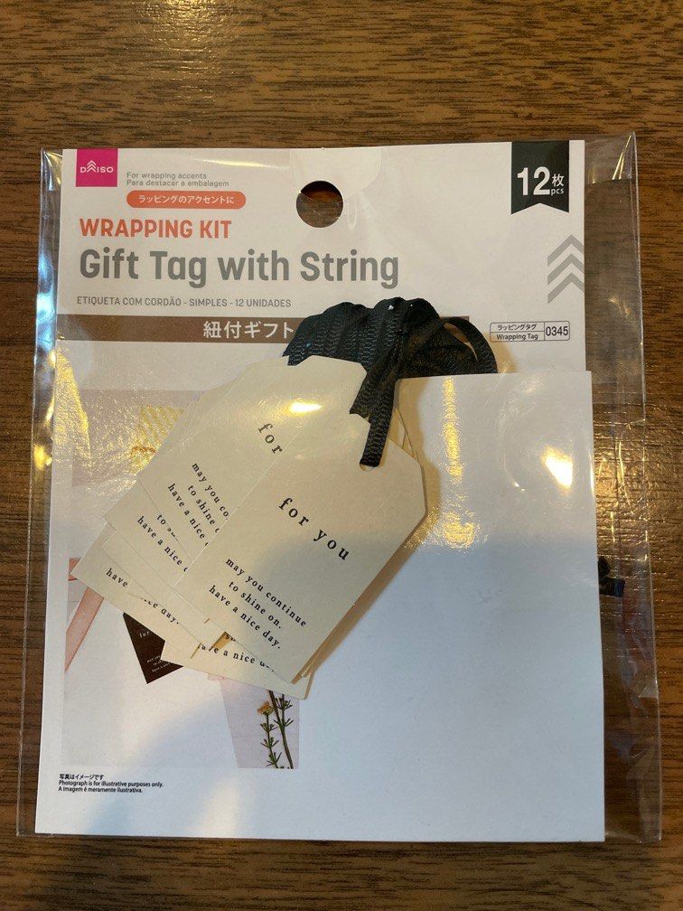 Daiso Wrapping Kit For You 12 pieces of Gift Tags [BRAND NEW], Hobbies ...