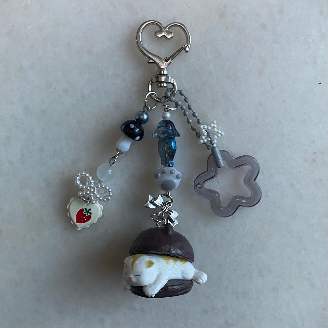 Mofusand Handmade Keychain (Brown Puff), Women's Fashion, Jewelry ...