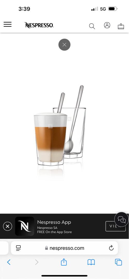 Nespresso 2 PURE Recipe Glasses & 2 Spoons, Furniture & Home Living ...