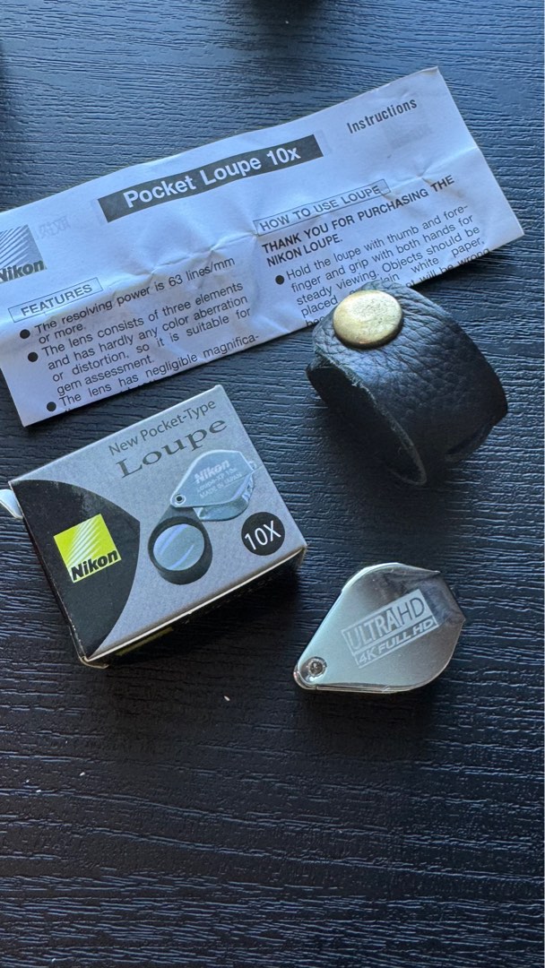 Nikon loupe 10x magnifying glass made in Japan with pouch, Hobbies ...