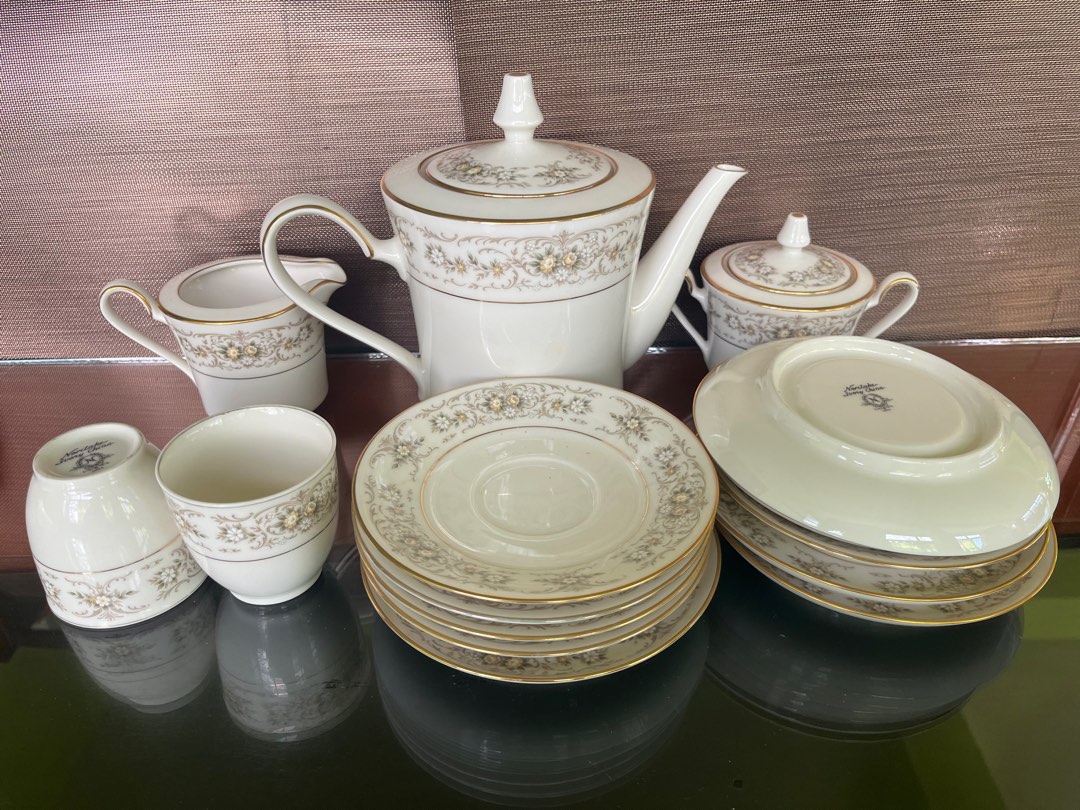 NORITAKE ivory from japan - vintage luxury teacup, saucepan, and teapot ...
