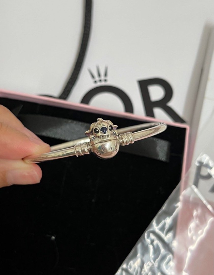 PANDORA DISNEY BITE STITCH CLASP BANGLE, Luxury, Accessories on Carousell
