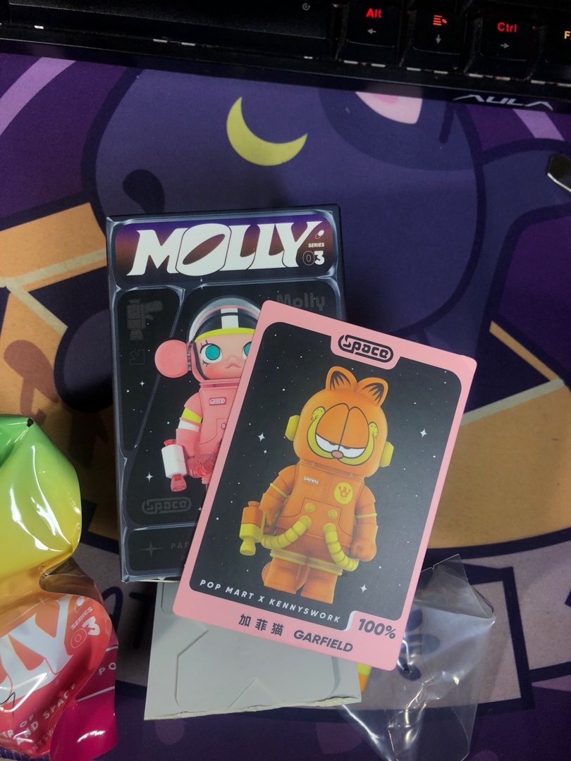 POPMART Space Molly v3: Garfield, Hobbies & Toys, Toys & Games on Carousell