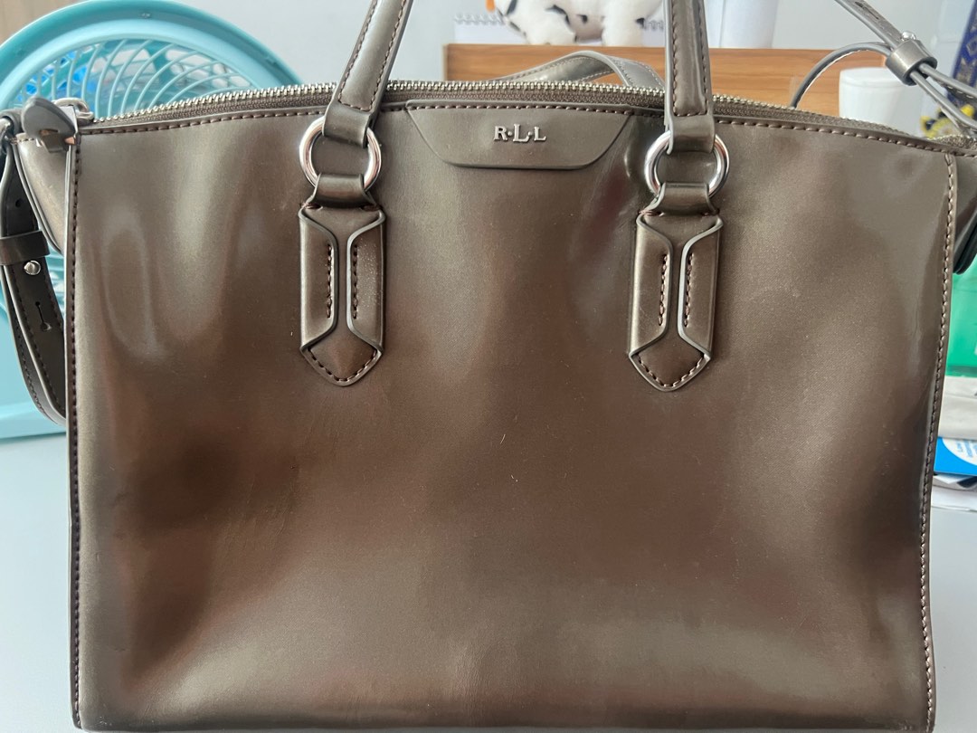 Pre loved Ralph Lauren Tate Metallic Grey/Silver Handbag, Women's ...