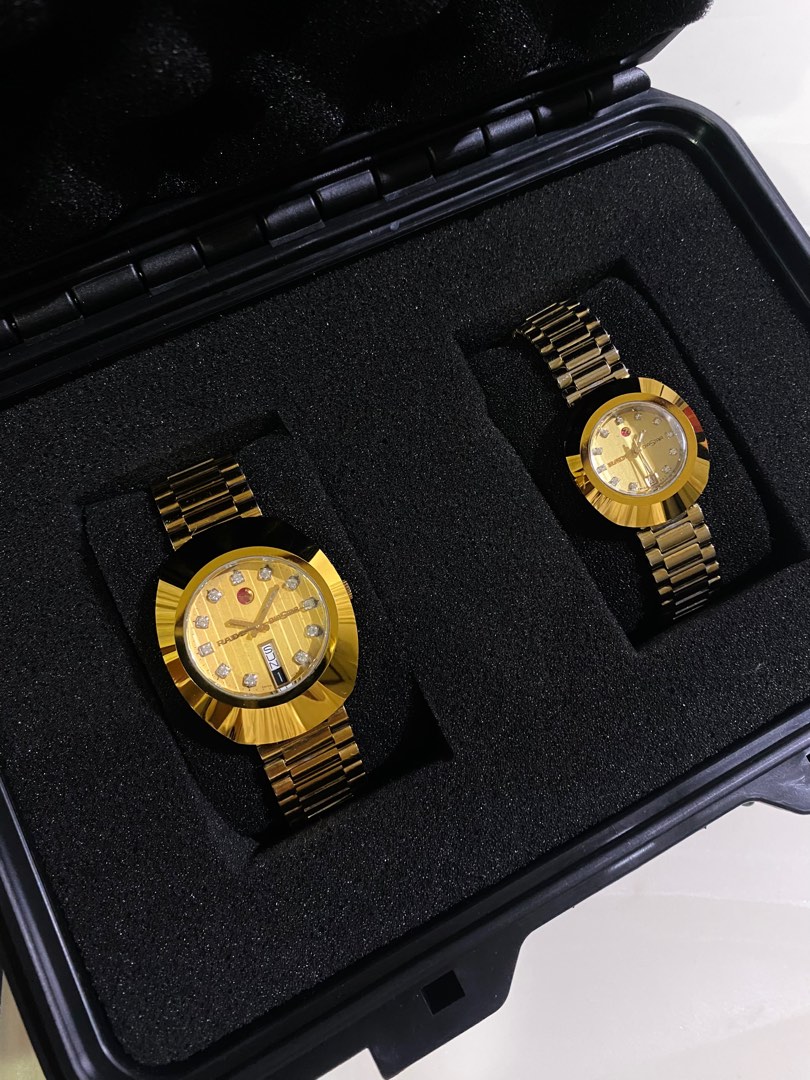 RADO Diastar Yellow Dial Couple Watch, Luxury, Watches on Carousell