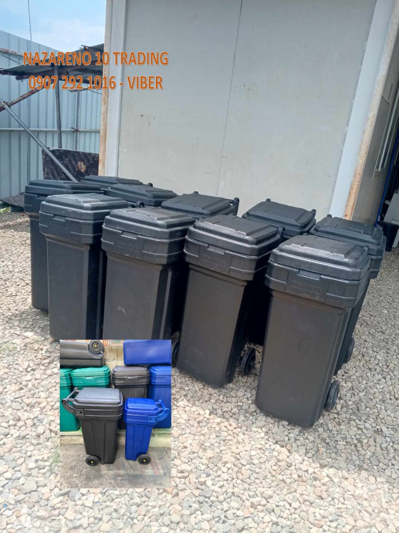 Roller king Trash bin w/wheels 250L 694, Furniture & Home Living ...