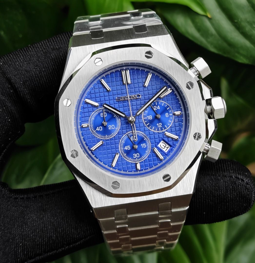 Seiko AP Royal Oak Chronograph Blue Dial 41mm, Men's Fashion, Watches ...