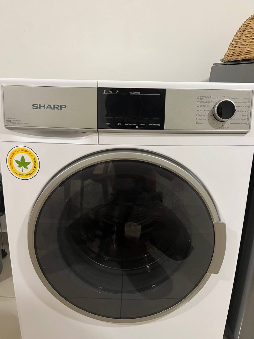 Sharp Front Load Washing Machine ESFW8619W (8KG), TV & Home Appliances ...