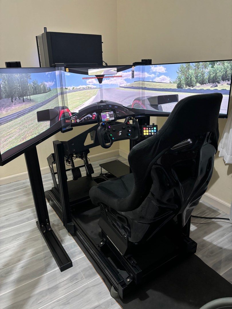 Sim Racing Triple Monitor Setup with Stand, Vario Vesa, Bezel Free Kit ...