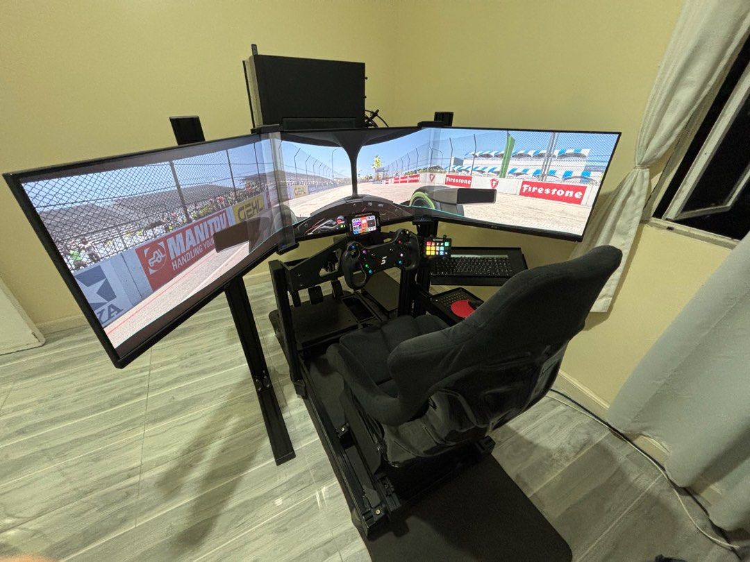 Sim Racing Triple Monitor Setup with Stand, Vario Vesa, Bezel Free Kit ...