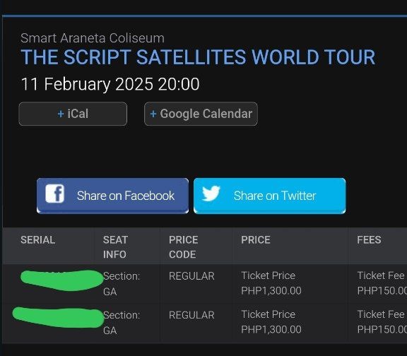 The Script Satellites Manila Day 1 Gen Ad Tickets, Tickets & Vouchers ...