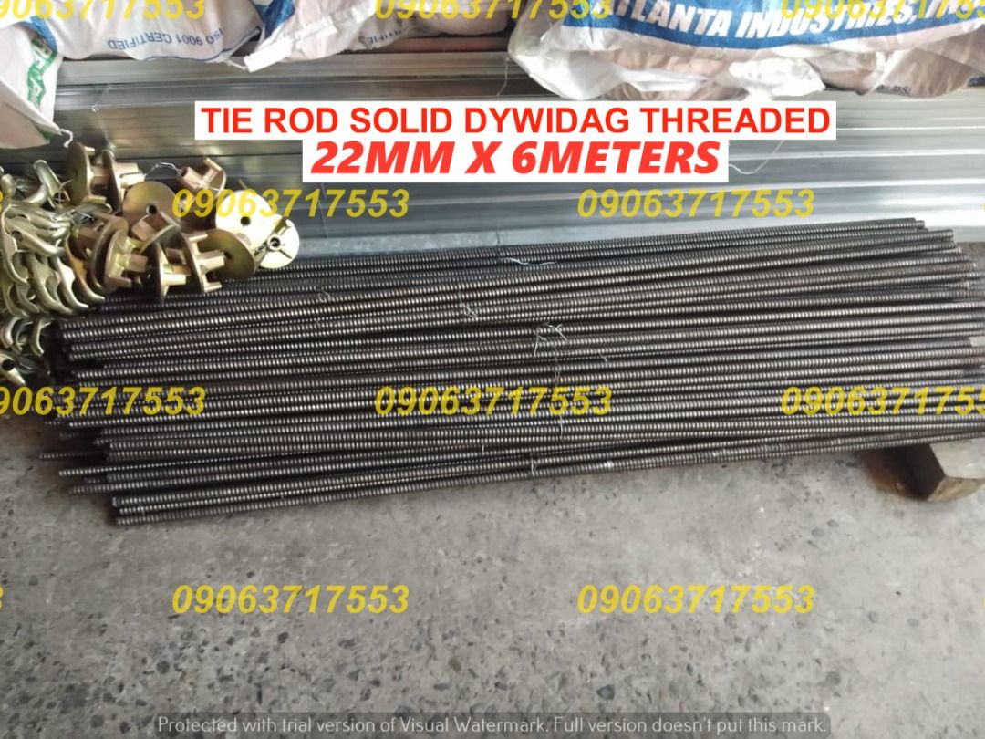 Tie rod 22mm x 6meters Dywidag Threaded Solid Thread Heavy Duty "Real ...