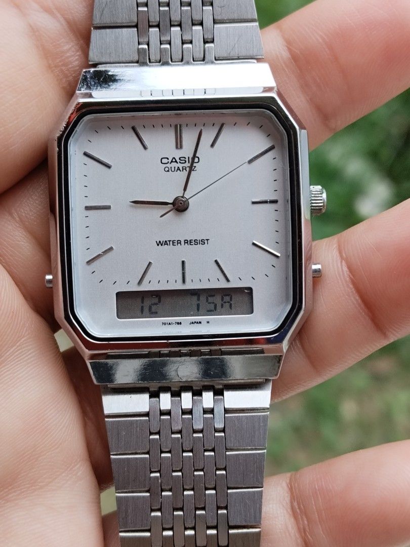 Used Vintage Casio Tank Ana-Digi AQ-419 $14, Men's Fashion, Watches ...
