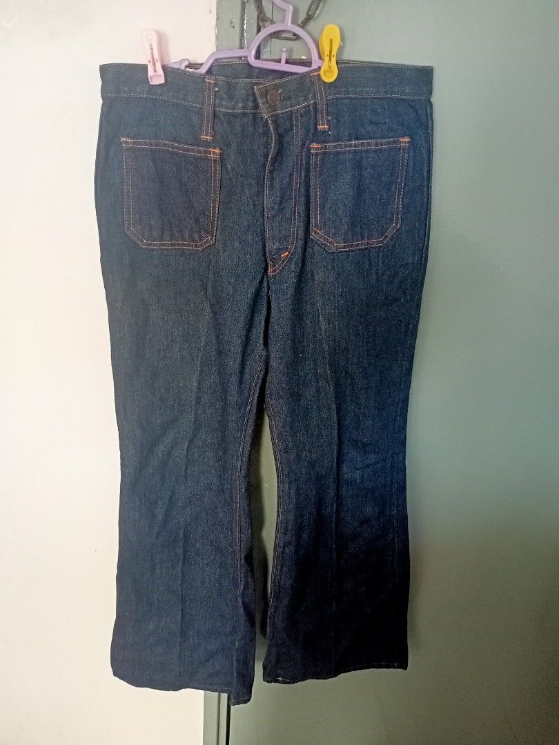 Vintage bobson baggy flare usa jeans 80S 90S, Men's Fashion, Bottoms, Jeans on Carousell