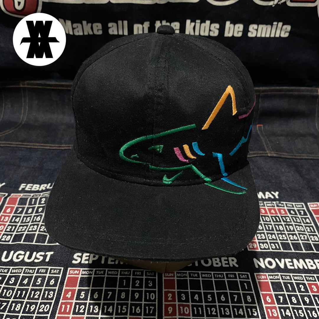 Vintage Greg Norman Shark Logo Hat Hitam OSFA, Fesyen Pria, Aksesoris ...
