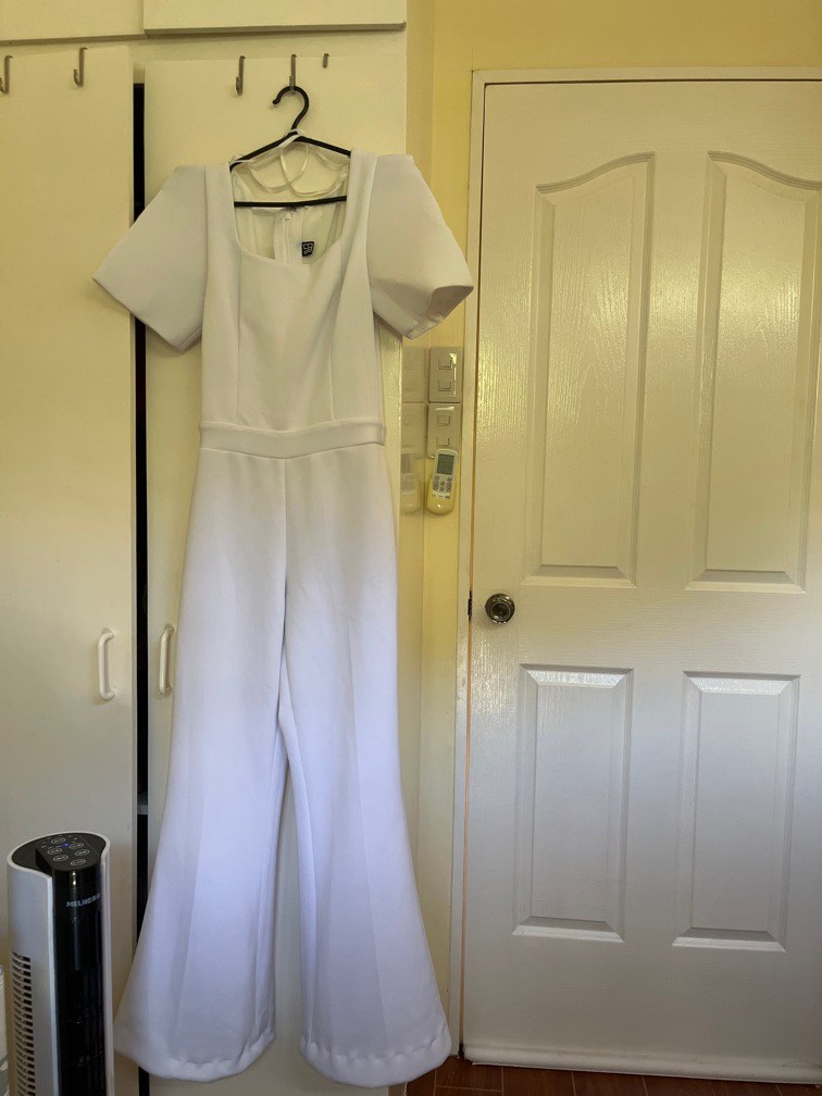 White Jumpsuit by local designer, Women's Fashion, Dresses & Sets ...