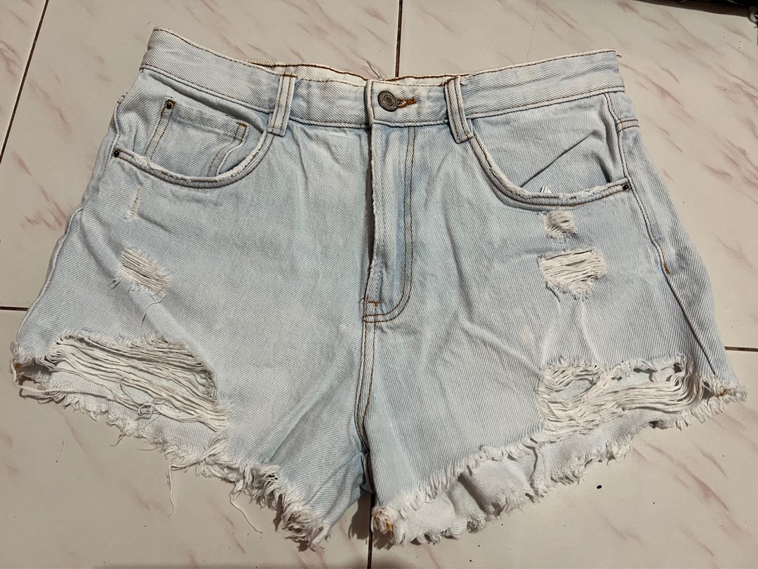 Zara Light Blue Short with unnoticeable stain as seen in the picture ...