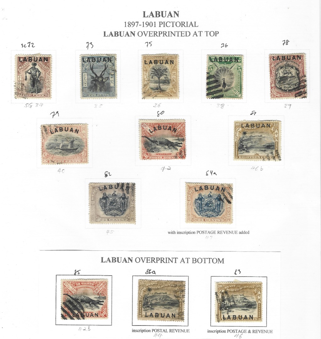 1897 Stamps of NB ovpt 'LABUAN'; ISC77-89 13v, Hobbies & Toys ...