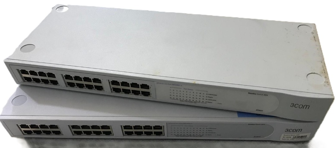 24 port Network Ethernet Switch - 2 units of 3Com Ethernet Switches ...