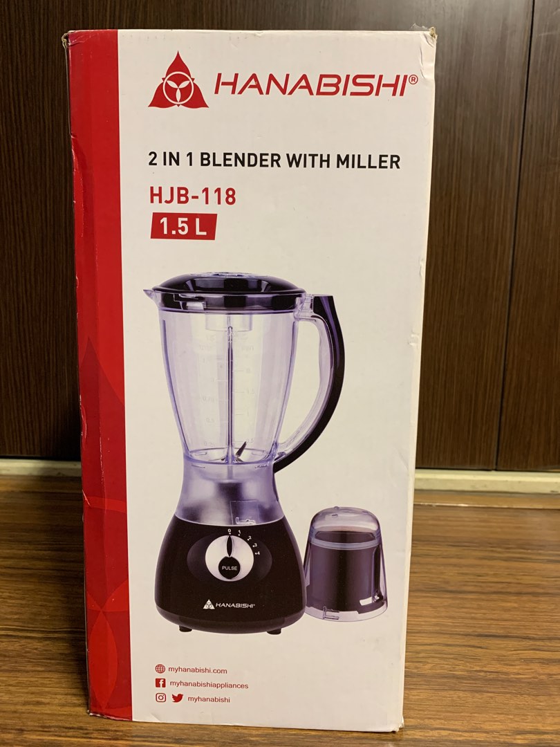 2 IN 1 BLENDER WITH MILLER (HANABISHI), TV & Home Appliances, Kitchen ...