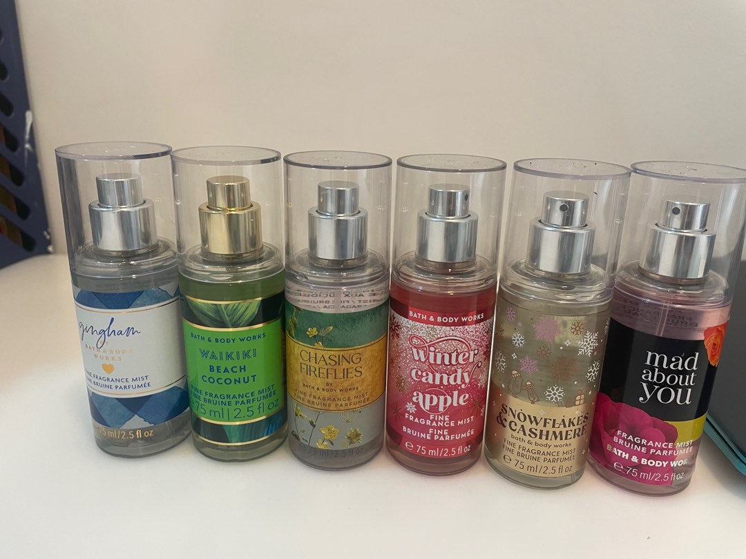 Bath & Body works mini fine fragrance mists, Beauty & Personal Care ...