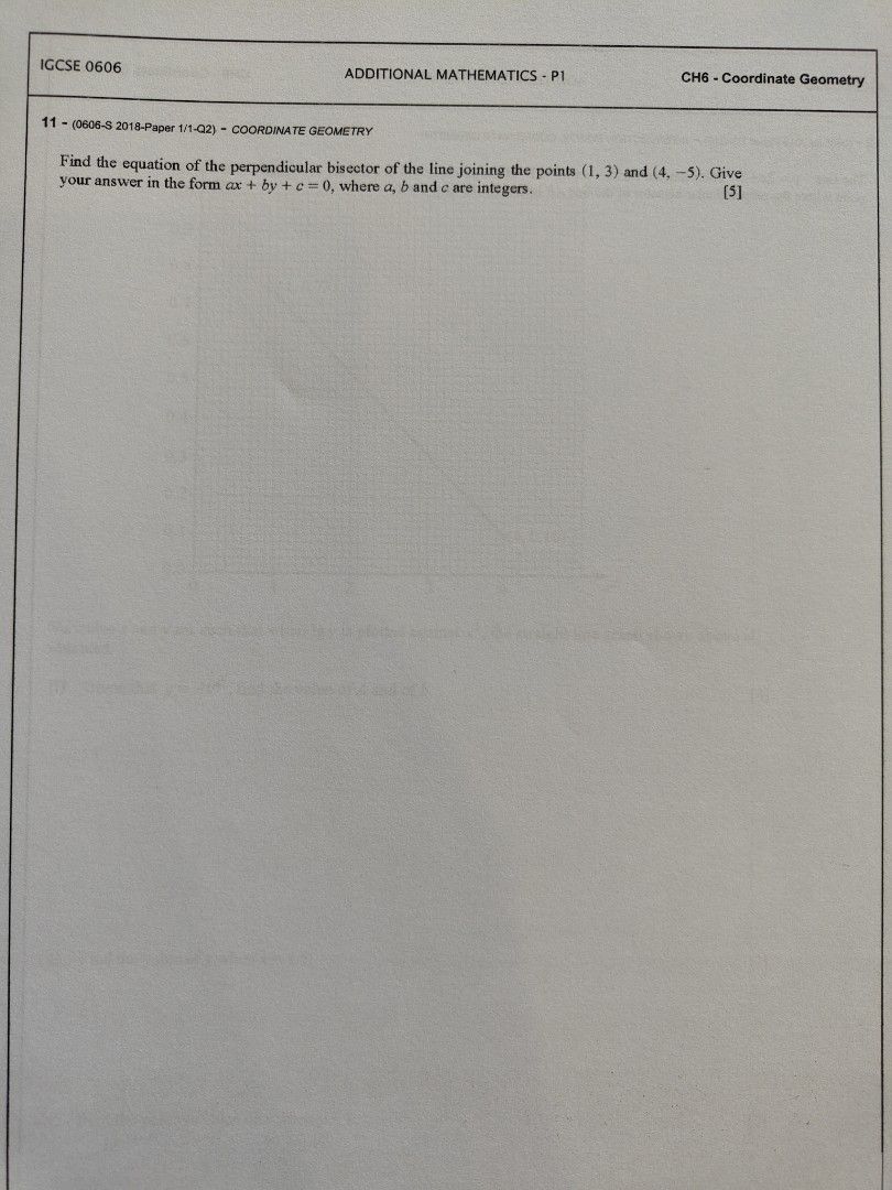 Cambridge IGCSE 0606 Additional Mathematics Topical Past Year Paper ...