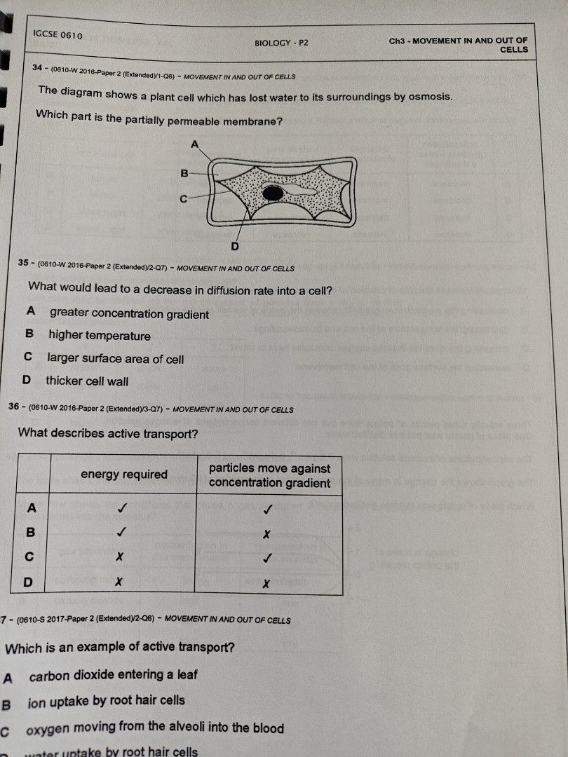 Cambridge IGCSE Biology 0610 Topical Past Year Papers, Hobbies & Toys ...