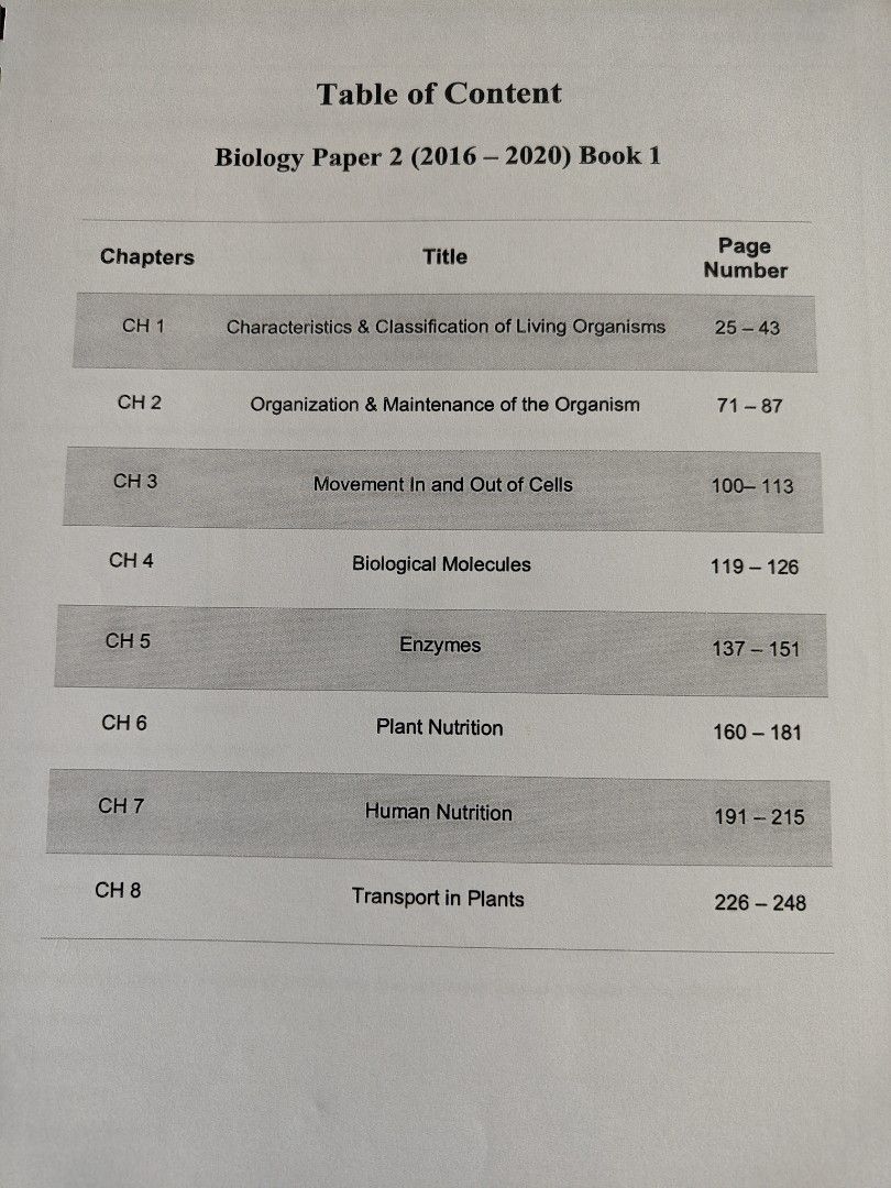 Cambridge IGCSE Biology 0610 Topical Past Year Papers, Hobbies & Toys ...