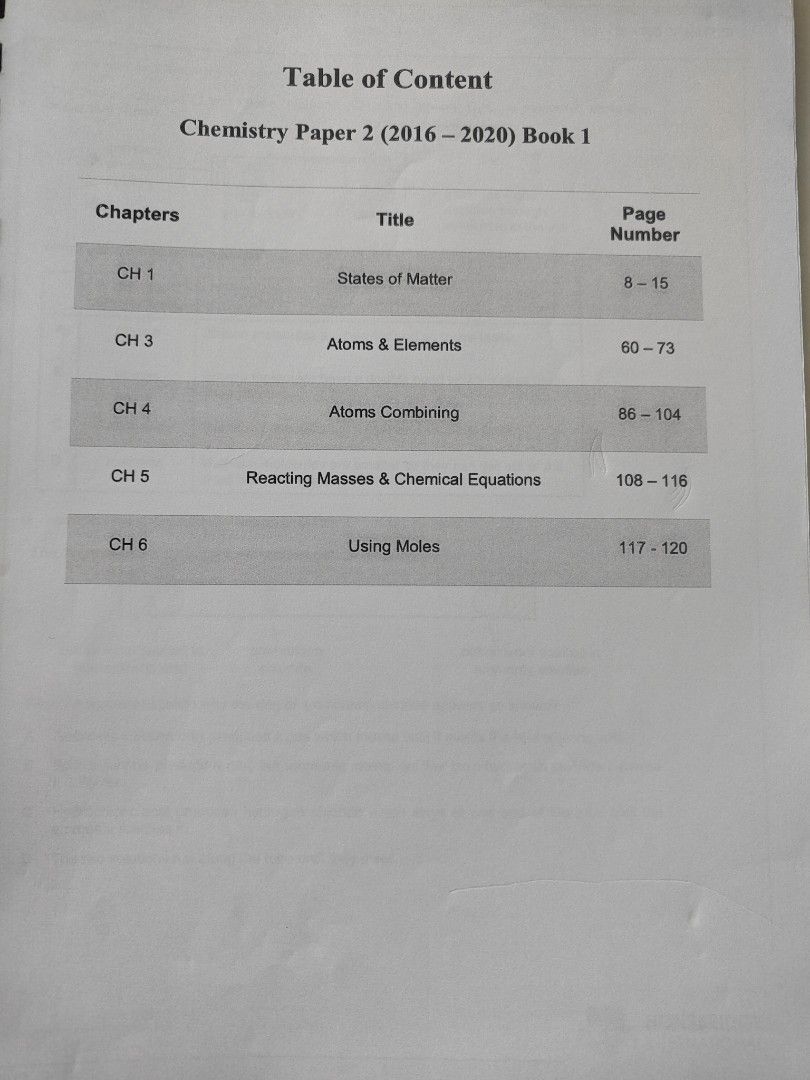 Cambridge IGCSE Chemistry 0620 Topical Past Year Papers, Hobbies & Toys ...