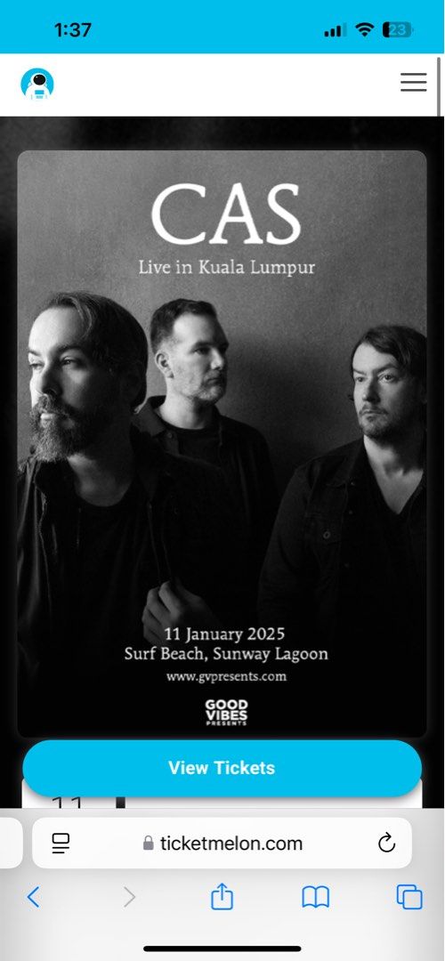 CAS live in KL VIP ticket, Announcements on Carousell