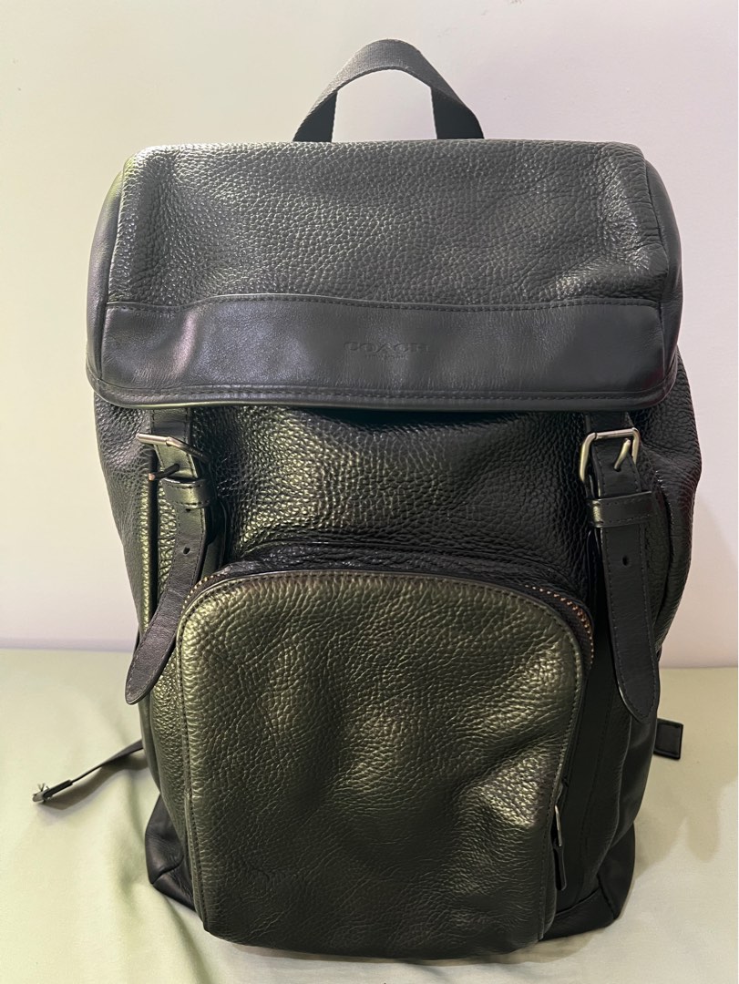 COACH Henry backpack in pebble leather, Men's Fashion, Bags, Backpacks ...