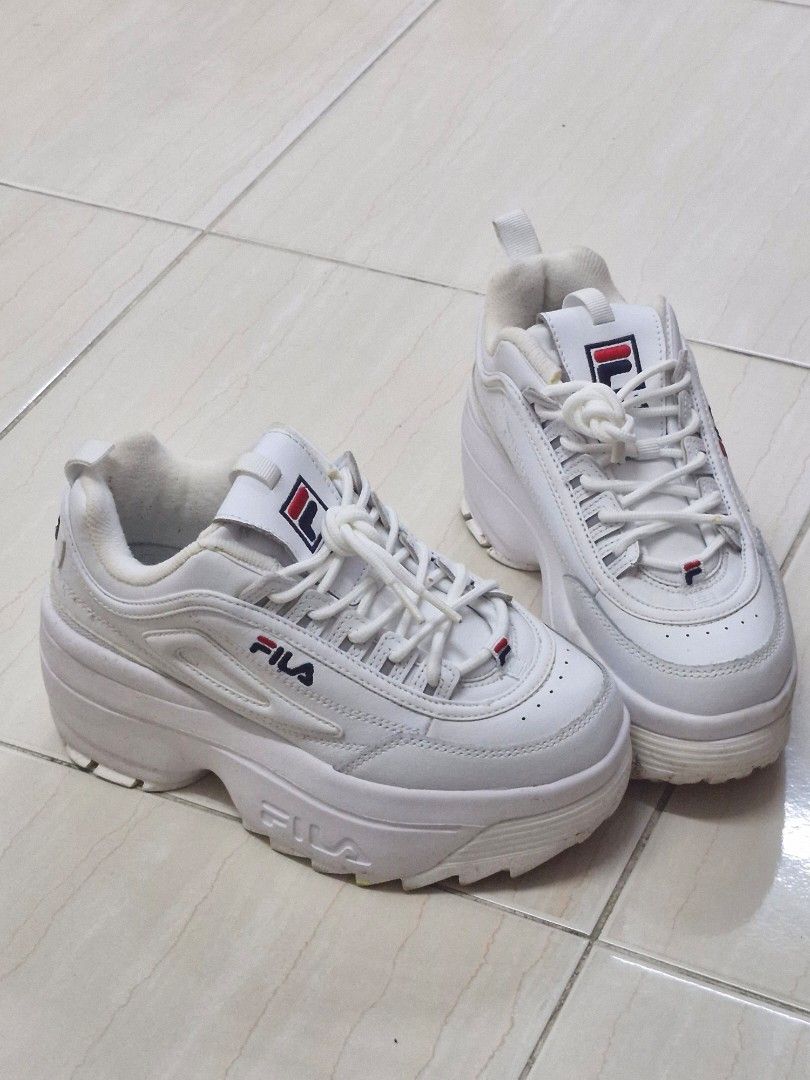 Fila Disruptor II Chunky Platform Sneakers in Classic White, Women's ...
