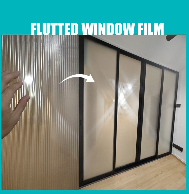 Fluted Glass Privacy Film, Furniture & Home Living, Home Decor ...