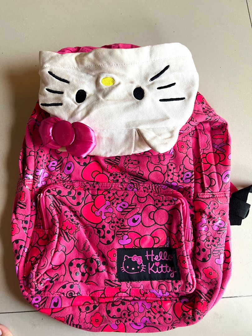 Hello Kitty Backpack with attached Hood | Hooded Backpack, Women's ...