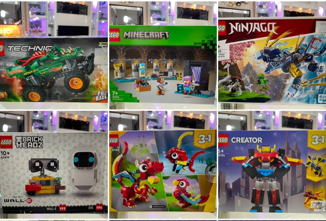 Lego Minecraft Monster Jam Dragon Ninjago Wall-E and Eve Disney Pixar ...