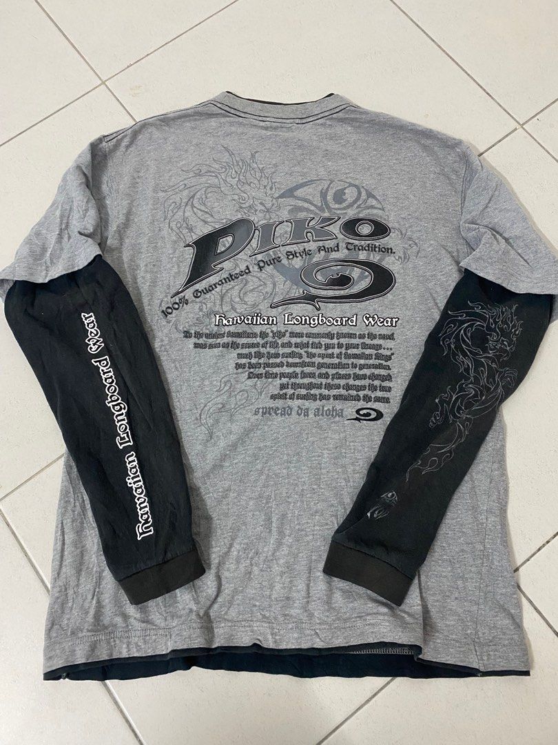 (M) AOP Piko Y2K Style Dragon Gothic L/S, Men's Fashion, Activewear on Carousell